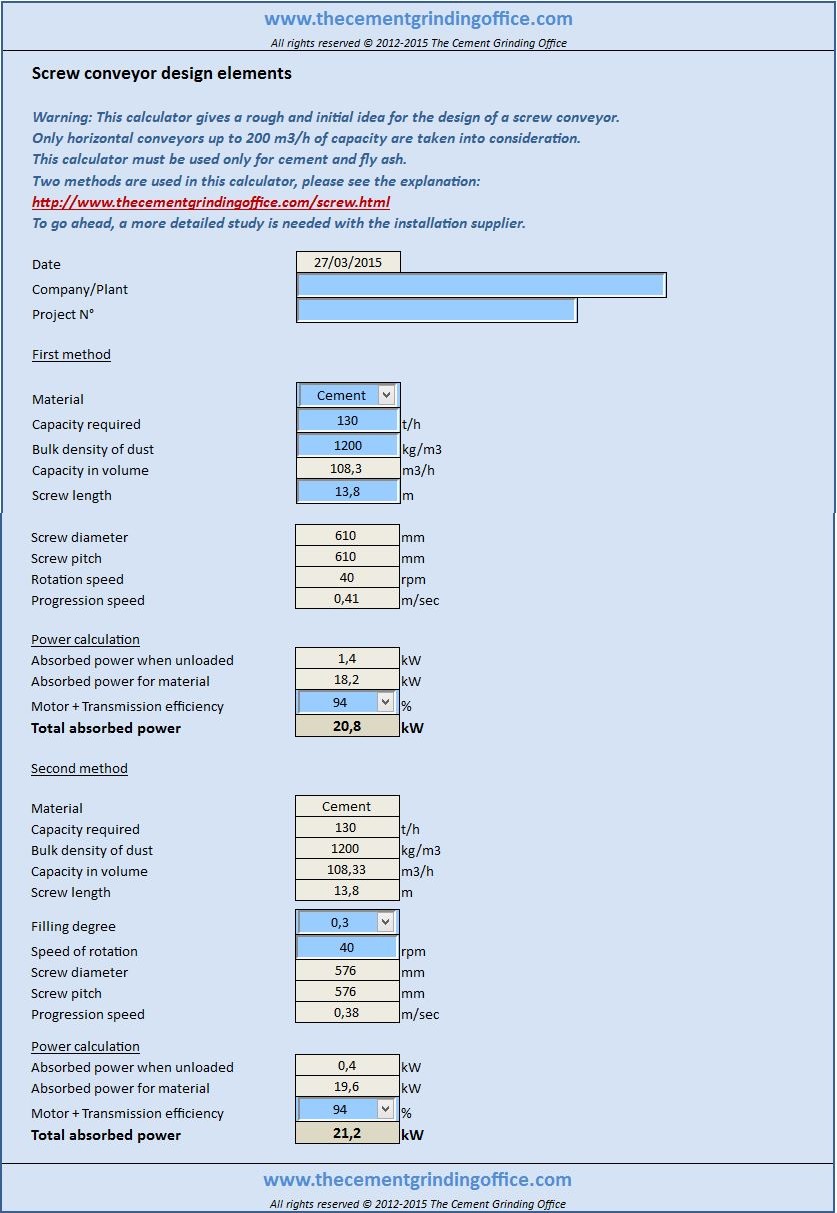 Screw Sizing Calculator
